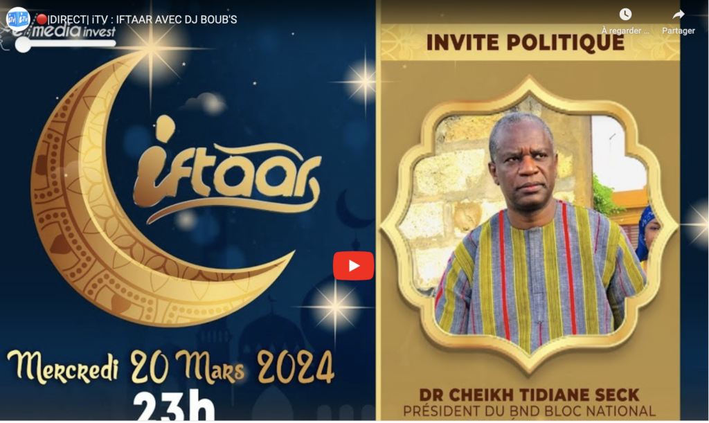 ?|Direct| itv : iftaar du mercredi 20 mars avec comme invité la Coalition Idy 2024 - EmediaSN